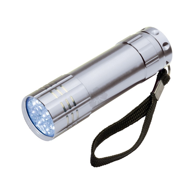 Promotional 9 LED Aluminium Flashlight, Personalised by MoJo Promotions