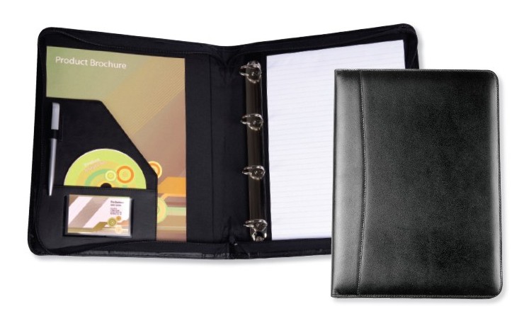 Promotional Ascot Leather A4 Zipped Ring Binder, Personalised by MoJo ...