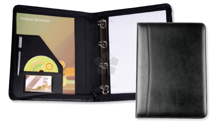 Promotional Ascot Leather A4 Zipped Ring Binder, Personalised by MoJo ...