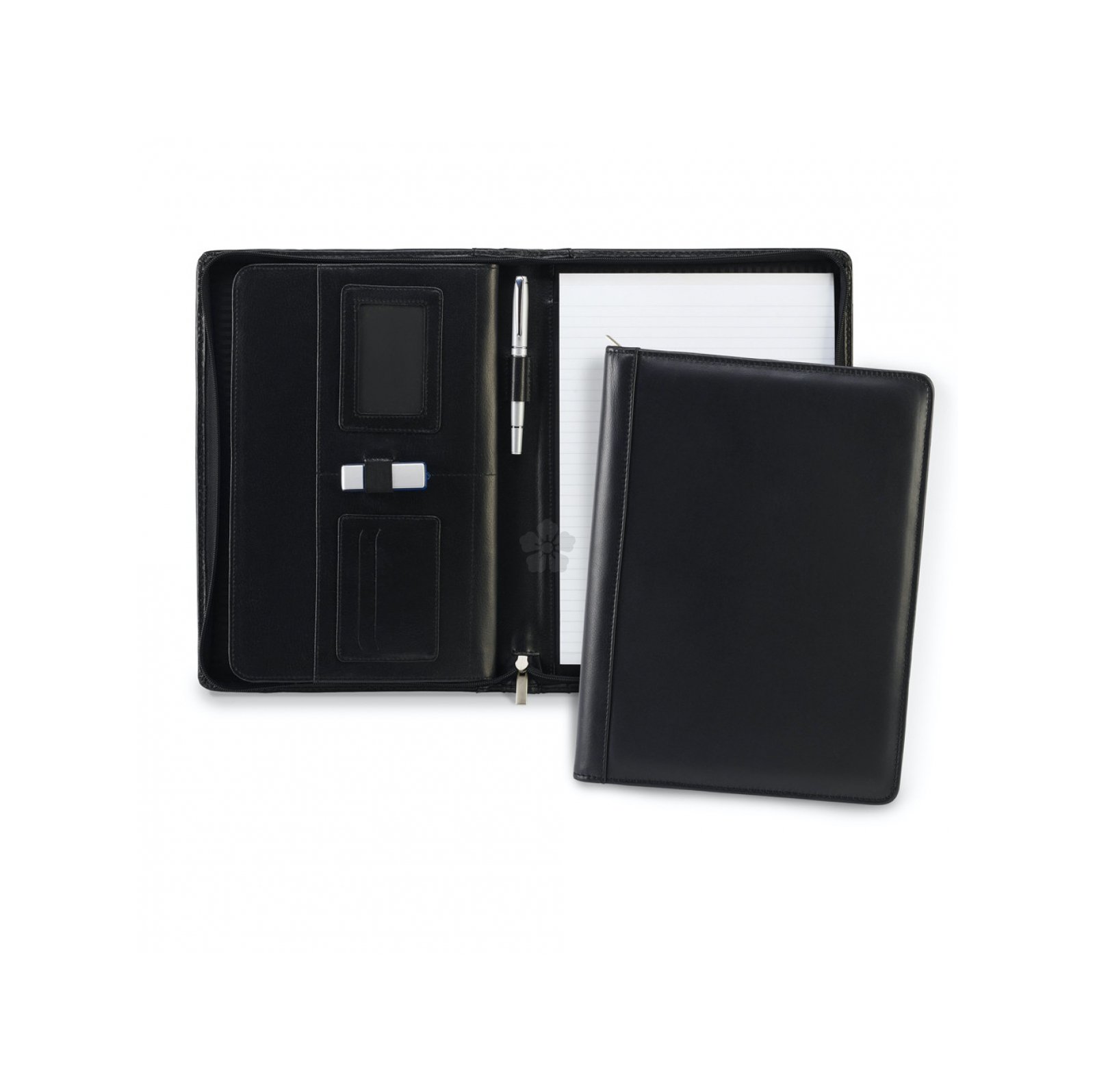 Promotional Black Ascot Leather A4 Zipped Deluxe Conference Folder ...