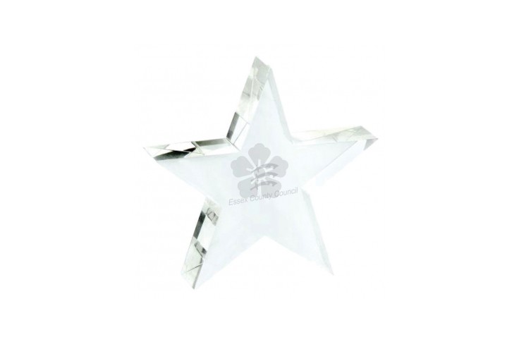 Promotional Crystal Star Paperweight, Personalised by MoJo Promotions