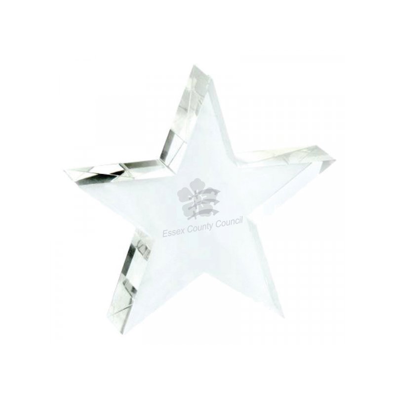 Promotional Crystal Star Paperweight, Personalised by MoJo Promotions