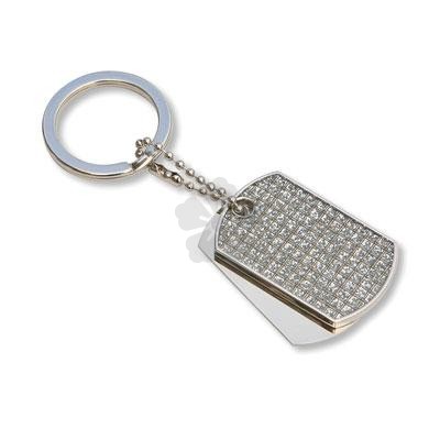 Promotional Diamante Dog Tag Key Ring, Personalised by MoJo Promotions