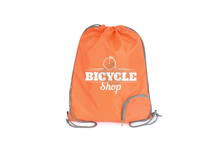 Promotional Foldable Drawstring Backpack, Personalised by MoJo Promotions