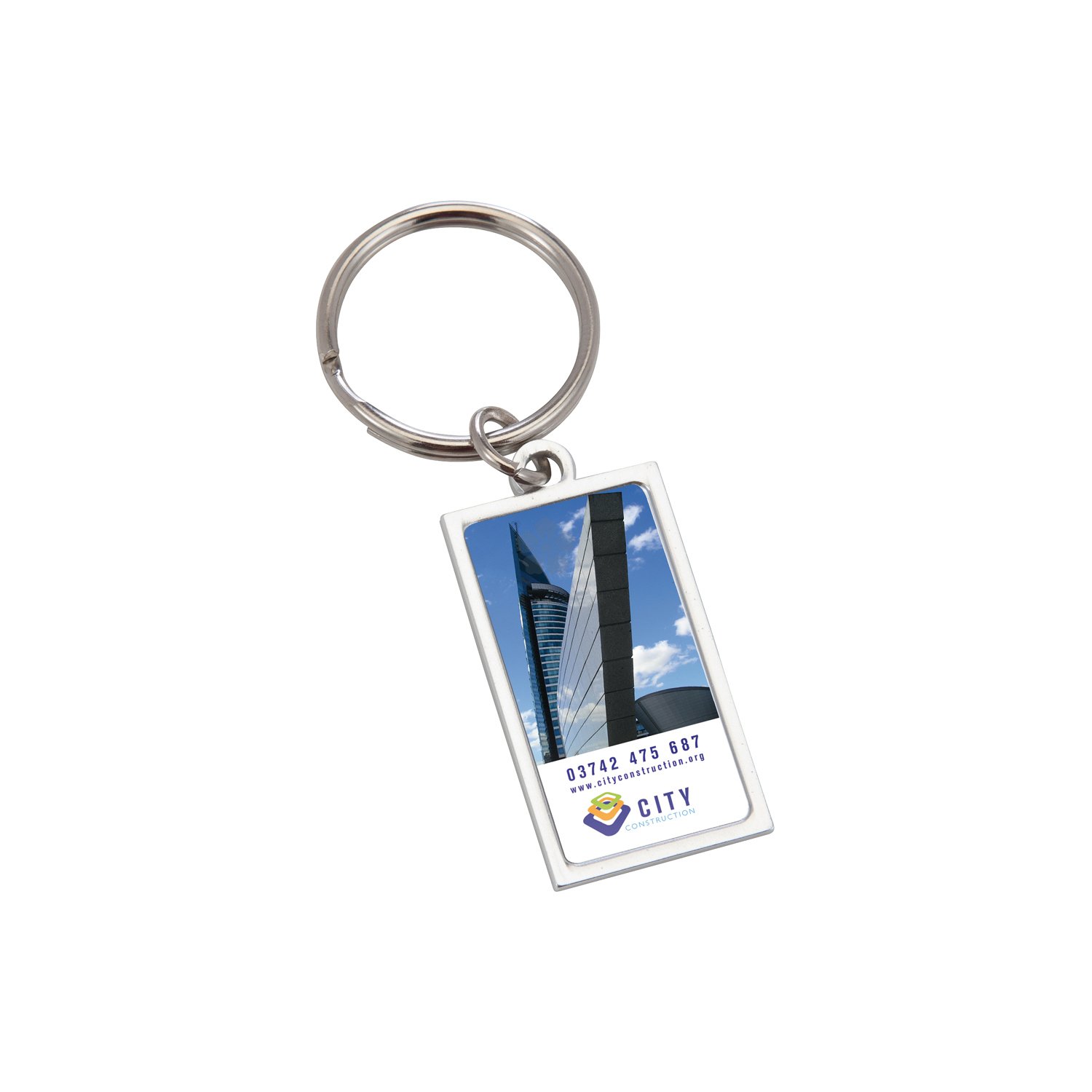 Promotional Full Colour Metal Keyring, Personalised by MoJo Promotions