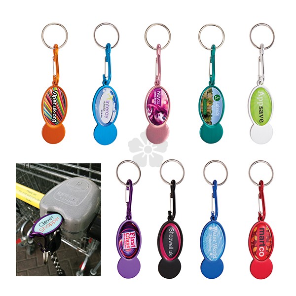 Promotional Full Colour Trolley Coin Keyring - Express, Personalised by ...