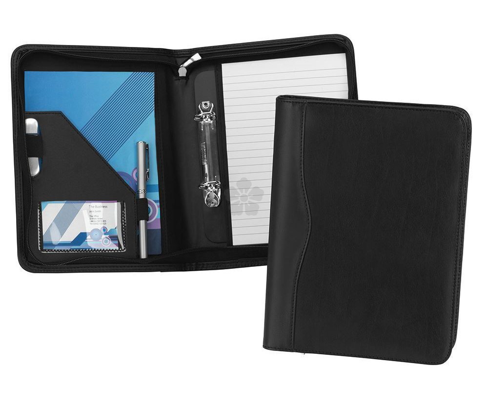 Promotional Houghton PU A5 Zipped Ring Binder Folder, Personalised by ...