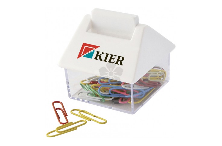 Promotional House Shaped Paperclip Dispenser, Personalised by MoJo ...