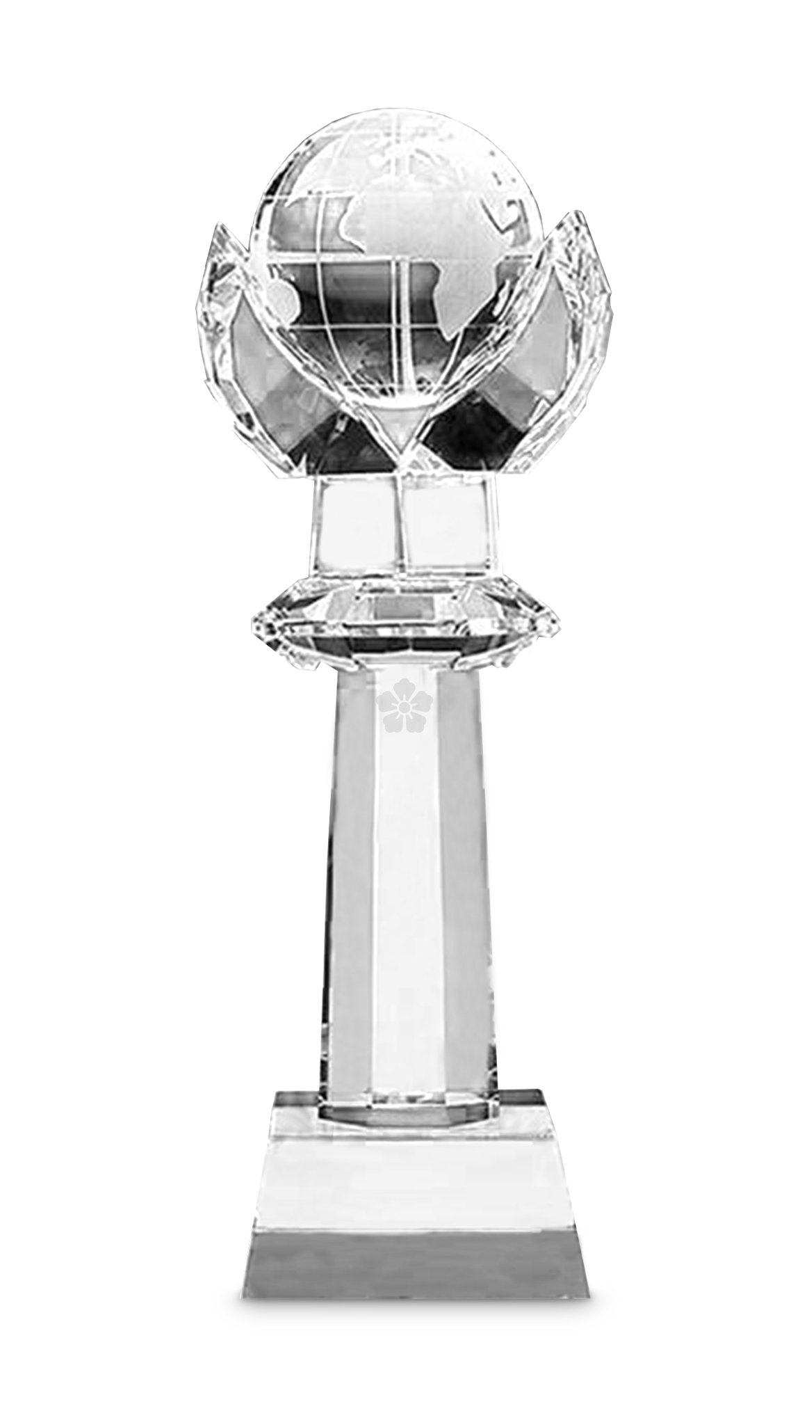 Promotional Optical Crystal Mounted Globe Column Award, Personalised by ...
