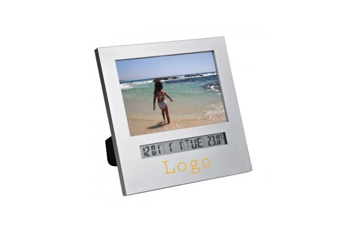 Promotional Photo Frame Desk Clock, Personalised by MoJo Promotions
