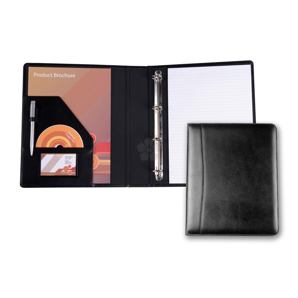 Promotional Premium Leather Ring Binder Personalised By MoJo Promotions promotional-premium-leather-ring-binder-personalised-by-mojo-promotions
