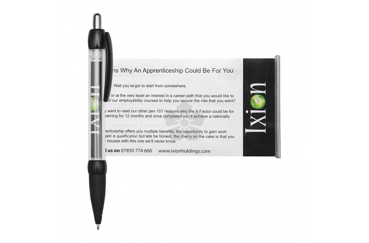 Promotional Pull Out Banner Pen, Personalised by MoJo Promotions