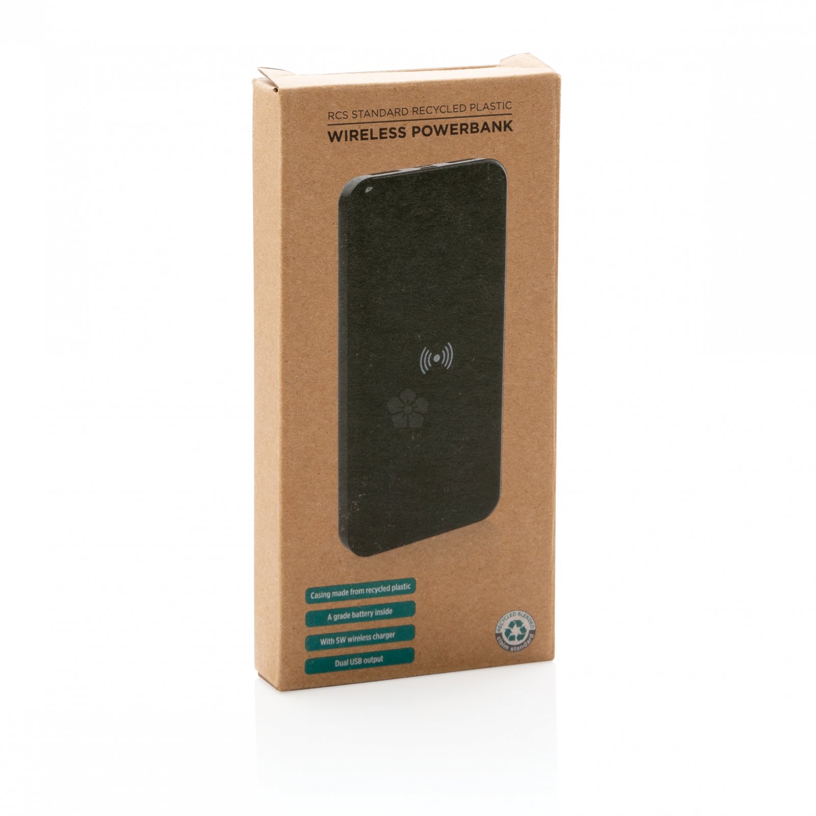 Promotional Recycled plastic 8000mAh wireless powerbank, Personalised ...