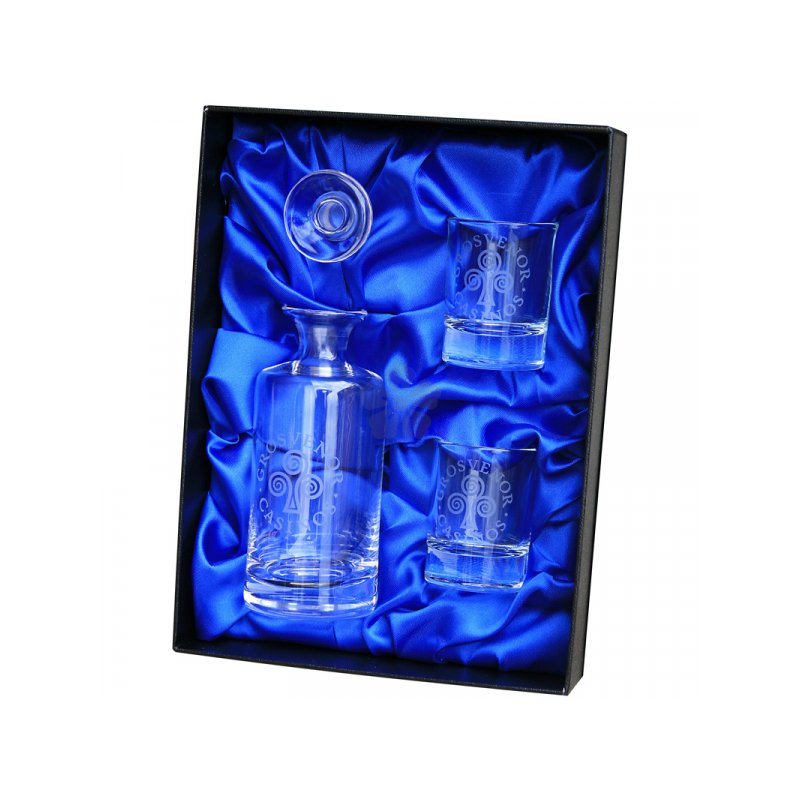 Promotional Round Wee Dram Decanter Set, Personalised by MoJo Promotions