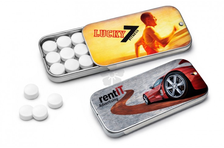 Promotional Sliding Mint Tin, Personalised by MoJo Promotions