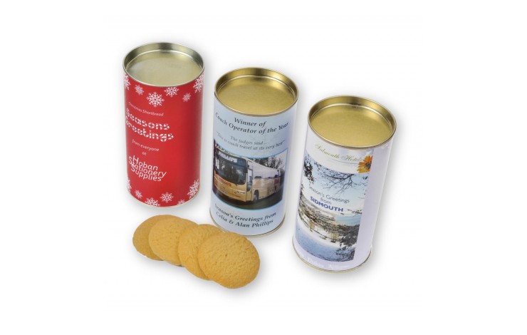 Promotional Tubes of Biscuits, Personalised by MoJo Promotions