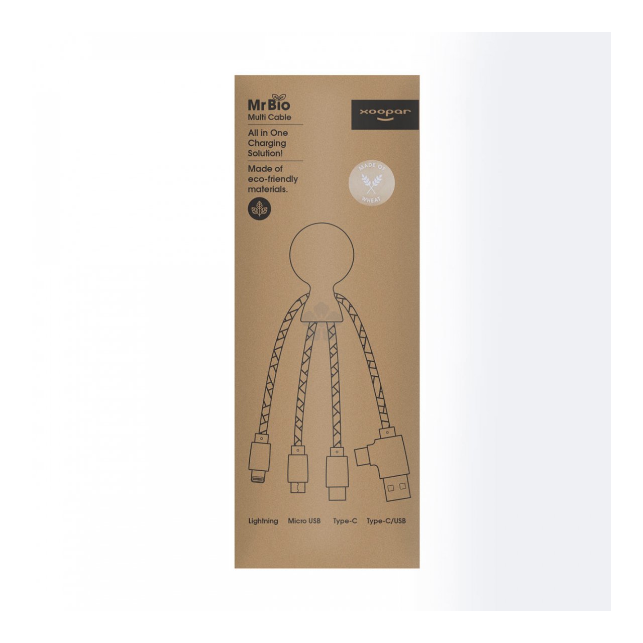 Promotional Xoopar Mr. Bio Wheat Straw Charging Cable, Personalised by ...