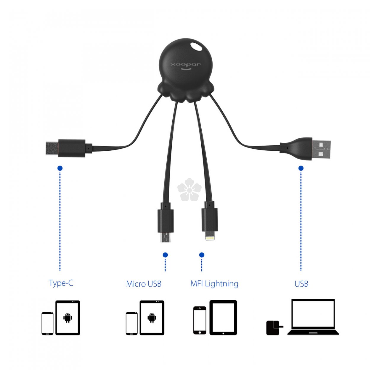 Promotional Xoopar Octopus LED Adaptor, Personalised by MoJo Promotions